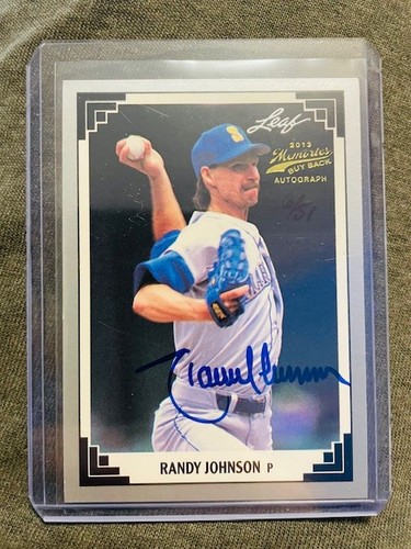 Randy Johnson Auto Autograph 2013 Leaf Memories Buyback 06/51 Hand ...