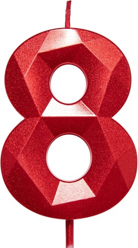 2.75in Tall 3D Diamond Shape Number 8, Bright Red Shaped | eBay