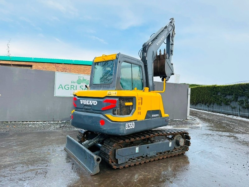 VOLVO EC55D RUBBER BLOCK TRACKS EXCAVATOR *YEAR 2017*C/W BUCKET*VIDEO ...