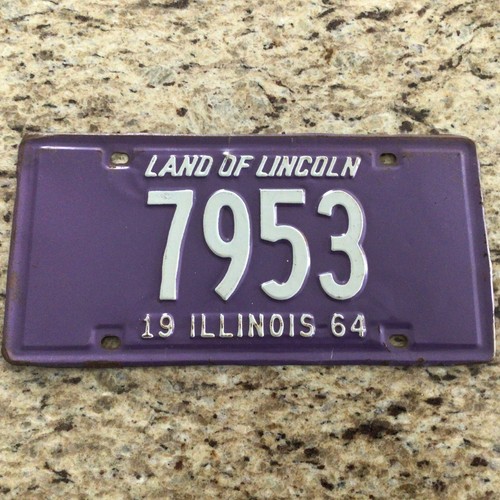 Illinois 1964 License Plate # 7953 4 Digit | eBay