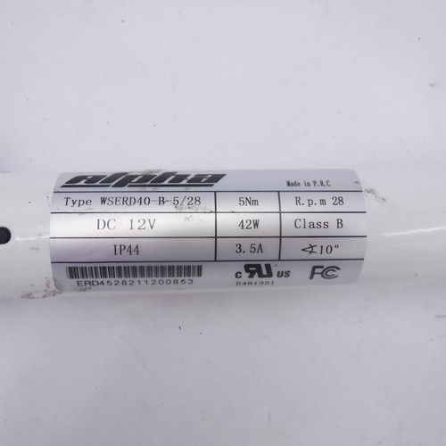Alpha Tubular Roller Shade Motor WSERD40B 5/28 w/ Battery 5Nm 12V 3.5A ...