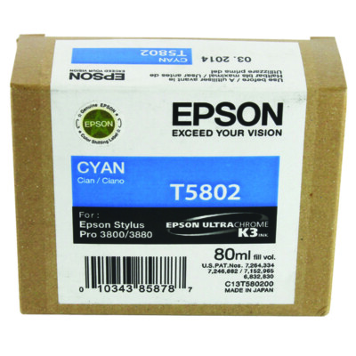 Genuine Epson T5802 Cyan Ink Cartridge for Stylus Pro 3800 3880 | eBay