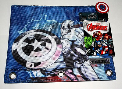 Marvel Captain America Locking 3 Pocket Notebook School Binder Pencil ...