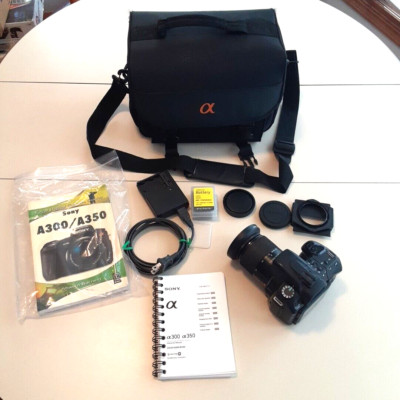 Sony Alpha a300 10.2MP Digital SLR Camera W/ Lens Charger Battery Case ...