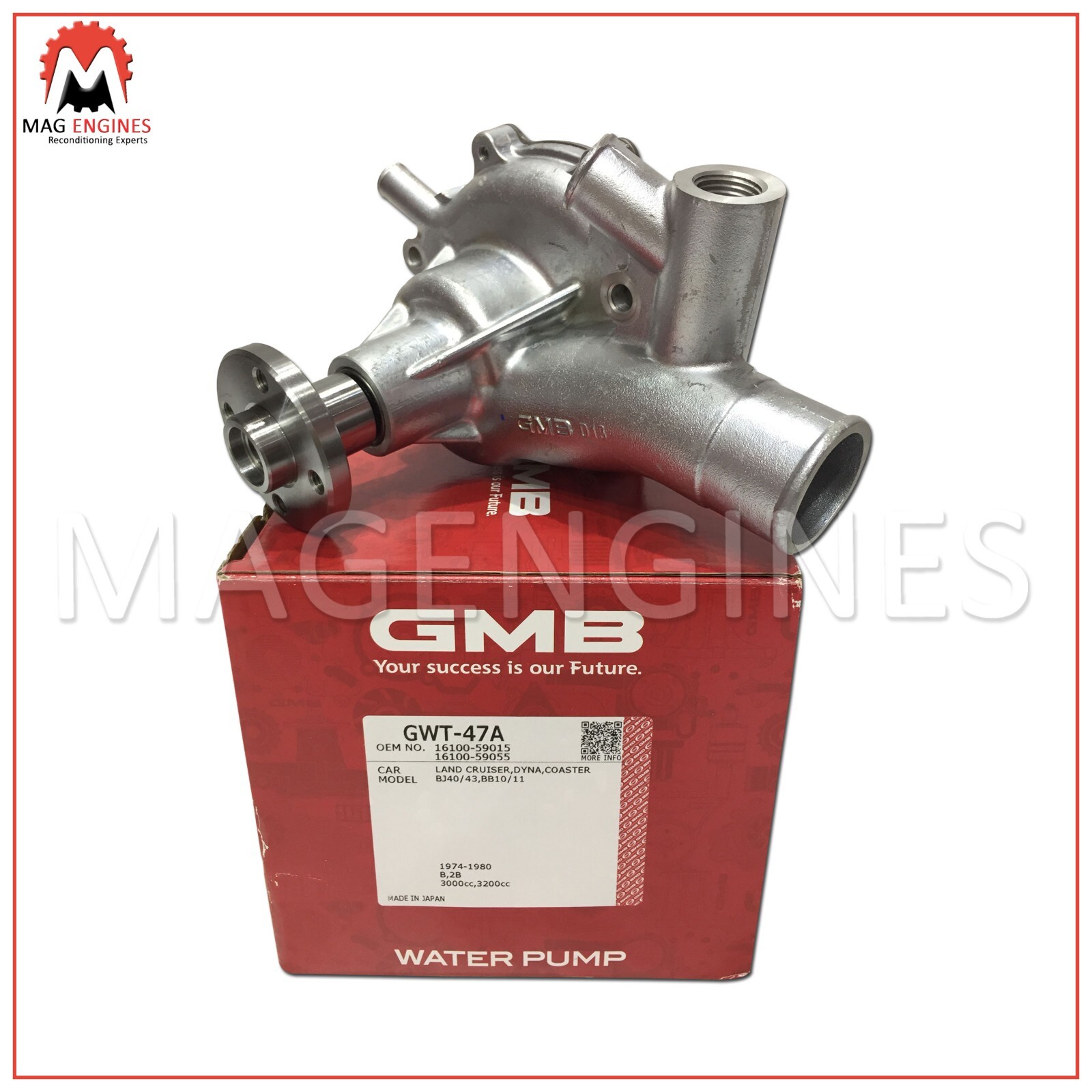 16100-59015/16 WATER PUMP TOYOTA B 2B FOR COASTER DYNA LAND CRUISER 3.0 ...