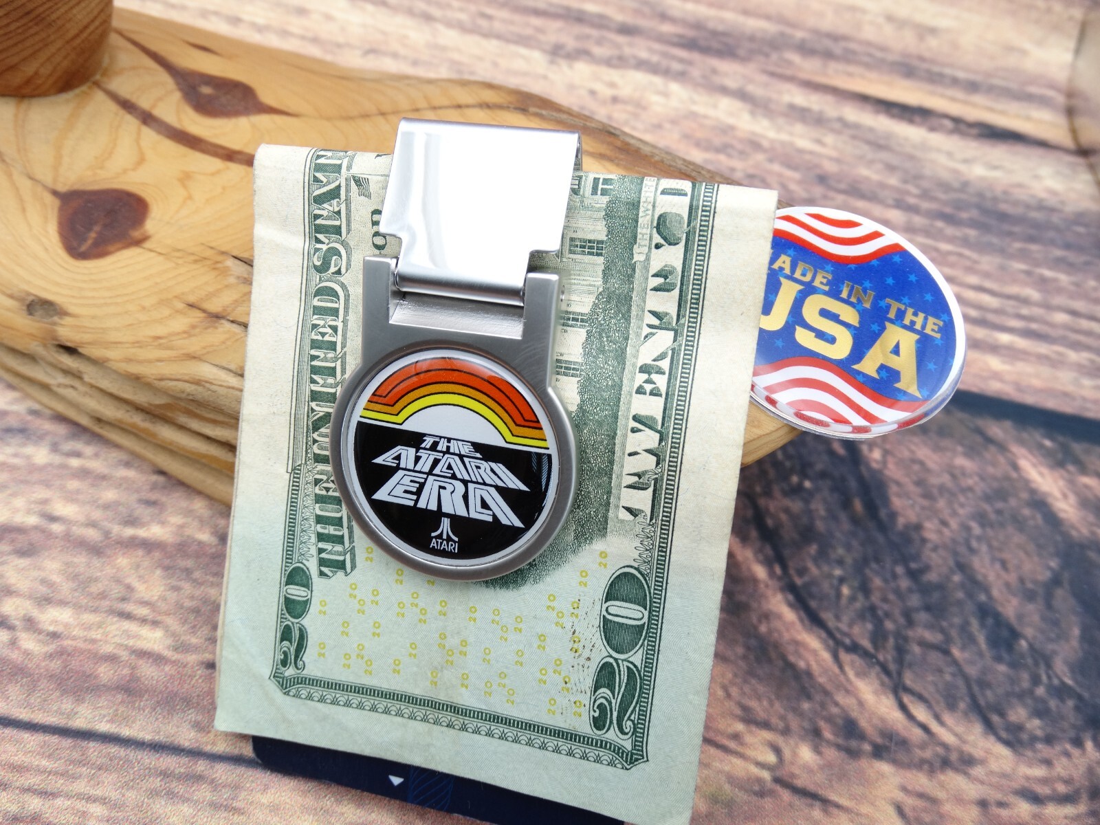 NEW VINTAGE 1970s ATARI ERA ADJUSTABLE LOCKING MONEY CLIP WALLET HOLDER ...