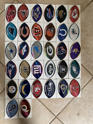 Rare 2009 NFL Prismatic Football Stickers Entire Set of 32 Vending ...