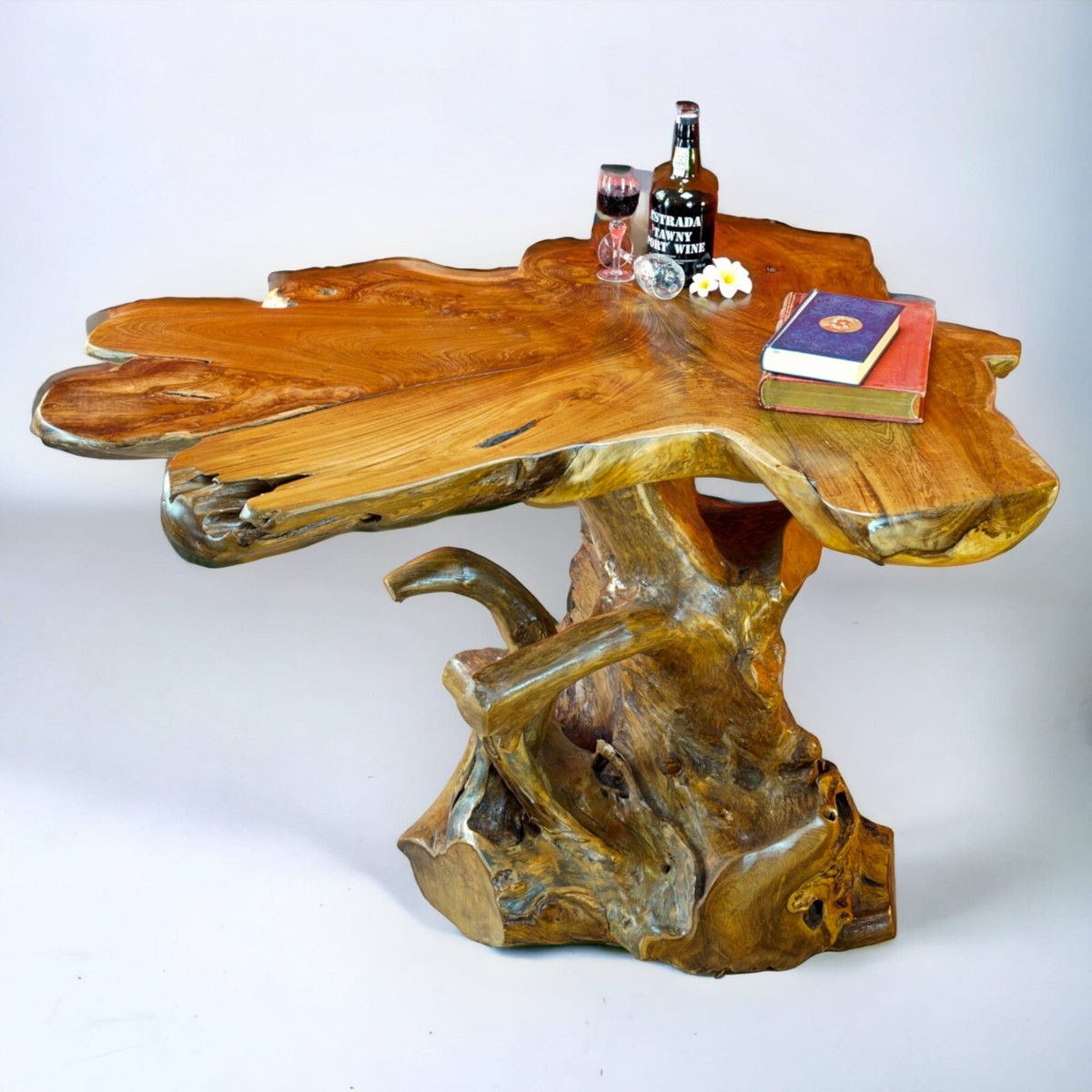 Handcrafted Tree Tables Teak Root Lamp Table Rectangular/Oval