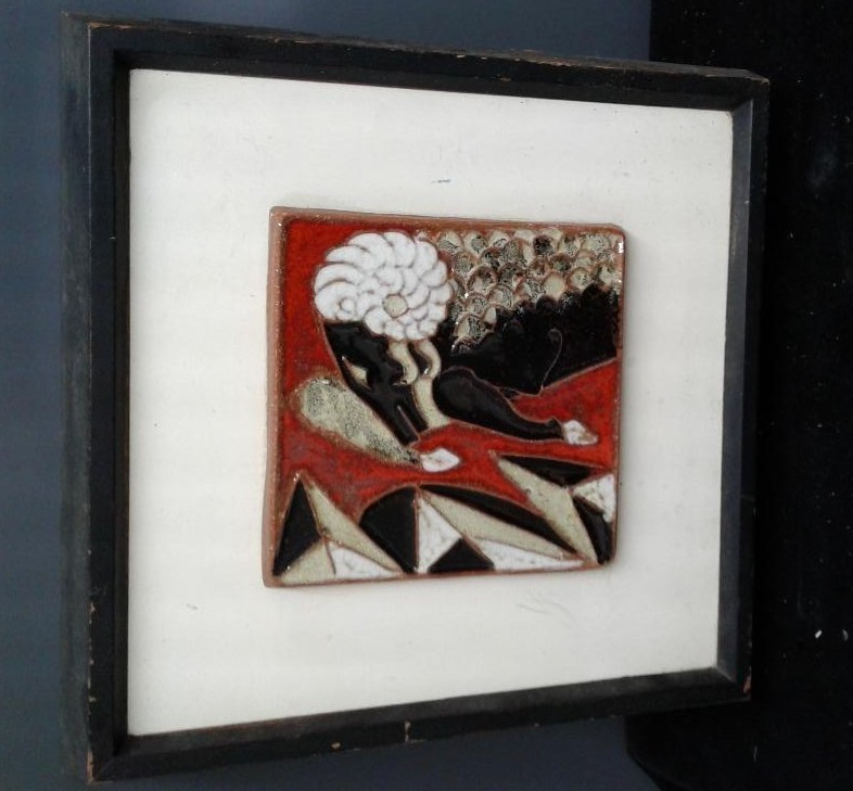 TILE Harris Strong Tile Art Tile of a Ram Mid-Century Modern | eBay