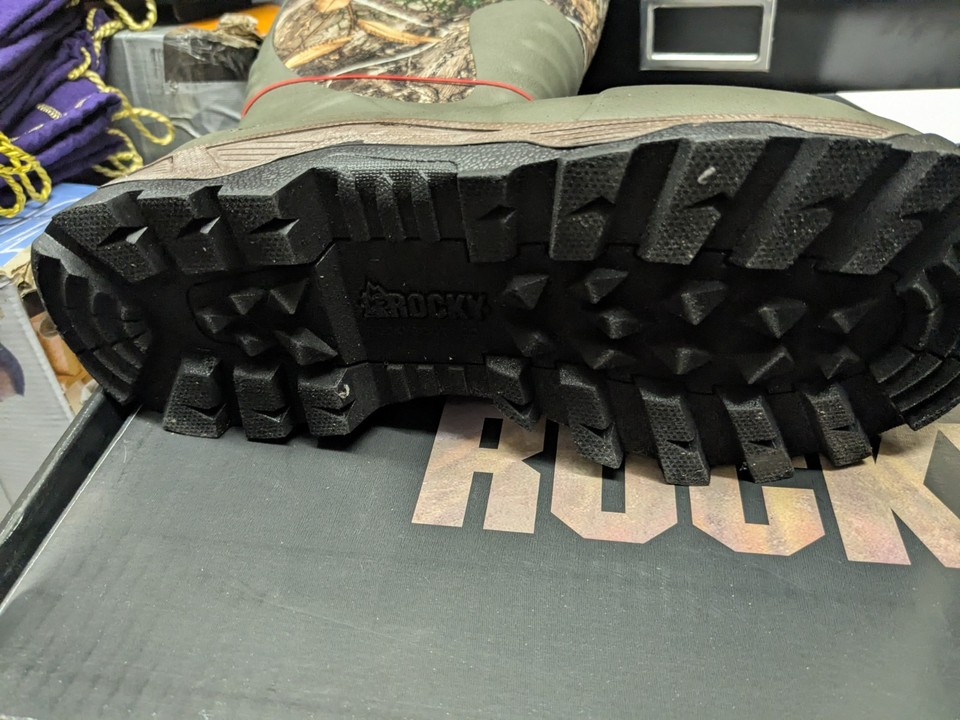 SIZE 10 Rocky Sport Pro Rubber Outdoor Boot Realtree Edge RKS0383 ...