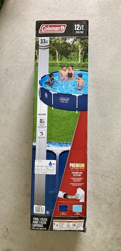 Coleman Steel Pro 12ft x 33in Round Above Ground Pool Steel Pro Blue ...