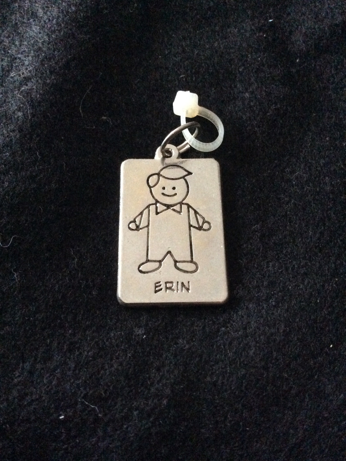 ERIN-Personalized Name New Silver Tone Ganz Keychain Keyring Boy ...