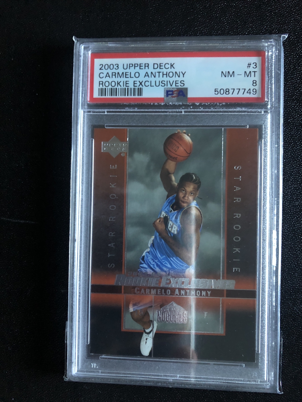 Carmelo Anthony Rookie Card Upper Deck Rookie Exclusives #3 PSA 8 | eBay