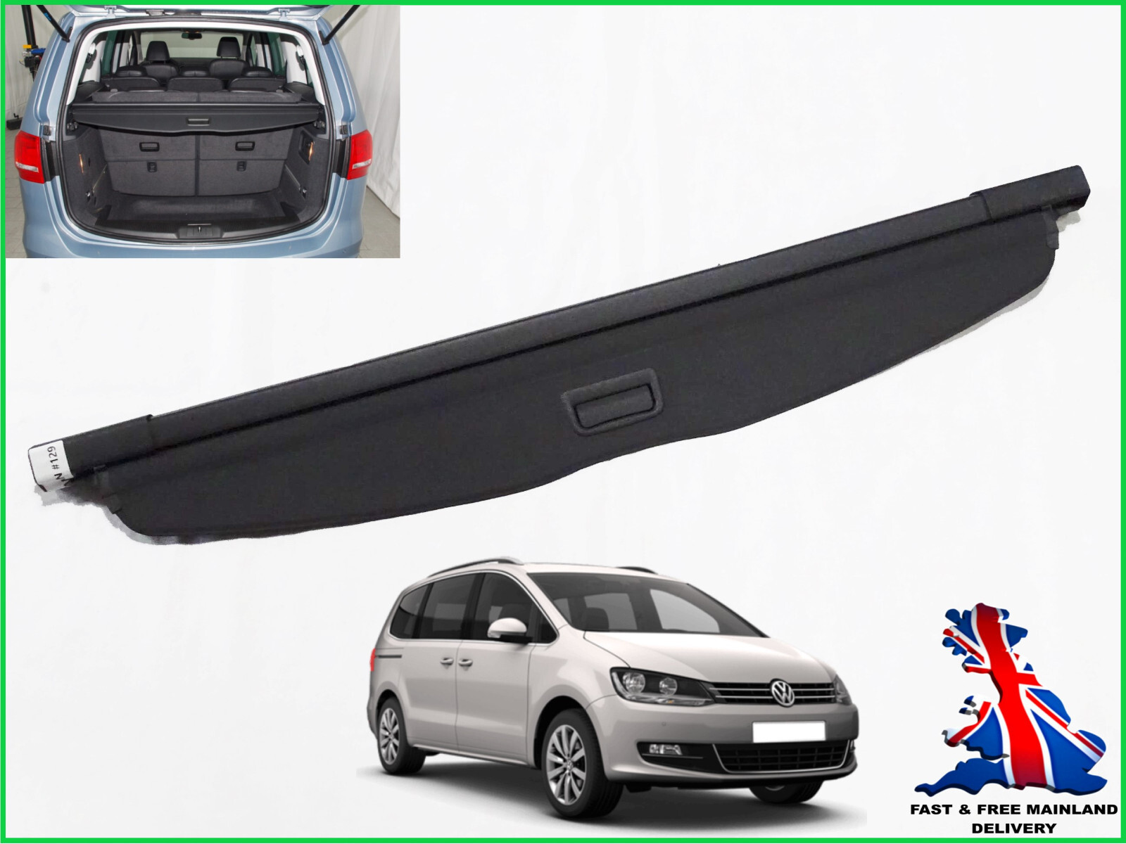 VW SHARAN SEAT ALHAMBRA 2010-2022 PARCEL SHELF BOOT LOAD COVER GENUINE ...