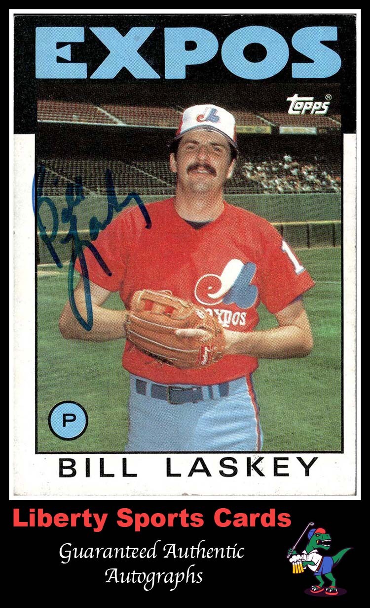 1986 Topps Bill Laskey #603 Authentic Autographed Card Montreal Expos ...