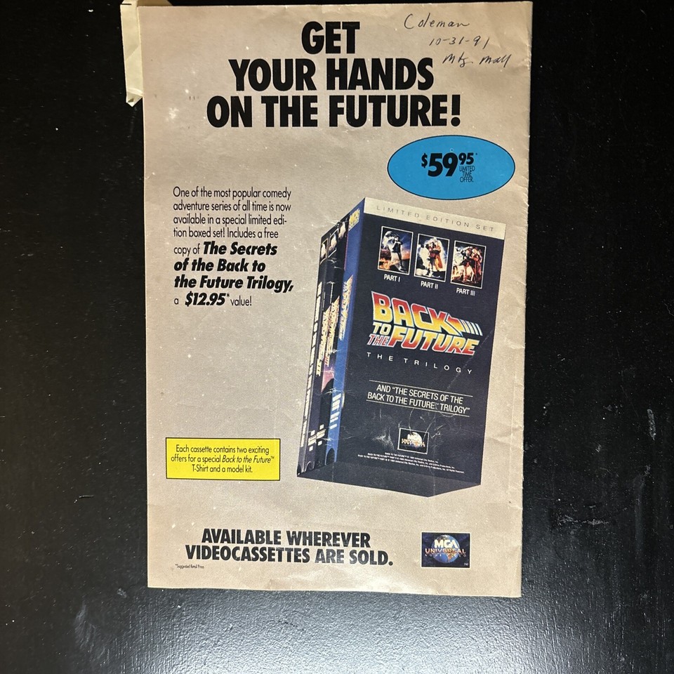 Back To The Future Harvey Comics Brunner Special Not For Resale Vintage ...