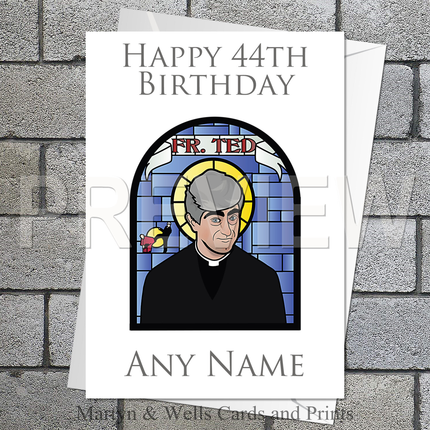 Father Ted birthday card. 5x7 inches. Ted. Personalised, plus envelope ...