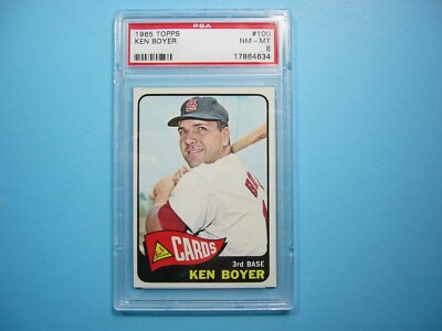 1965 TOPPS MLB BASEBALL CARD #100 KEN BOYER PSA 8 NM/MINT SHARP+ GL | eBay
