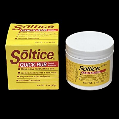 (1) Soltice Quick-Rub Topical Pain Reliever Analgesic Sealed Jar | eBay