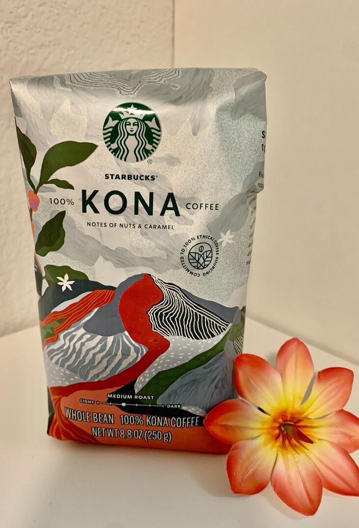 Starbucks 100% KONA Coffee WHOLE BEAN Medium Roast 8.8 oz HAWAII | eBay