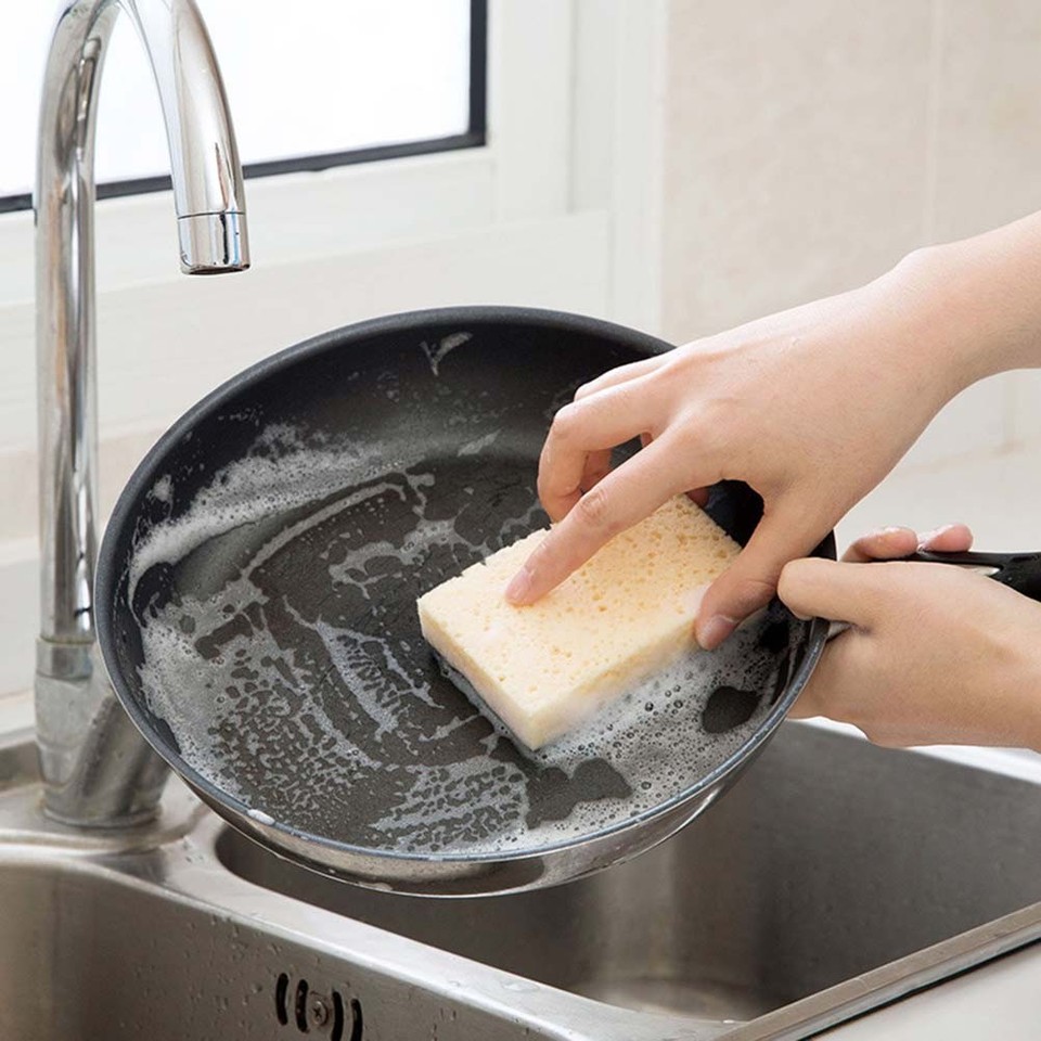 8 PCS Kitchen Cleaning Sponge Wipe Sponges Pot Scrubber Black for ...