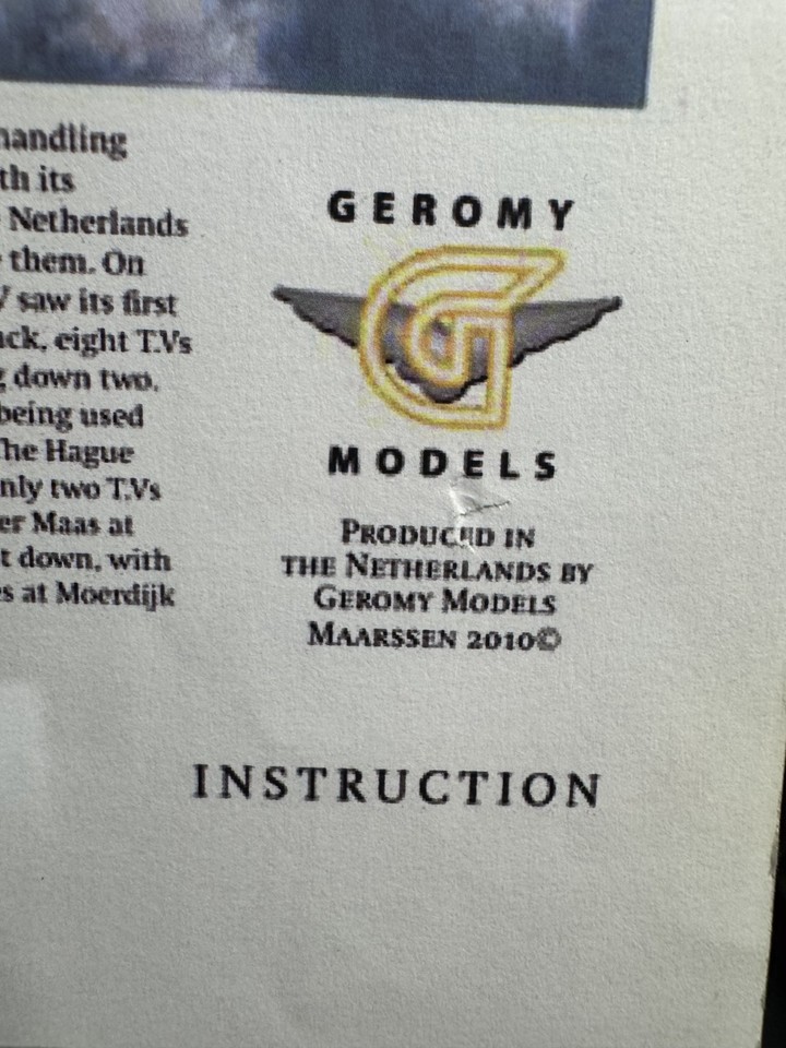 RARE GEROMY models 1/48 scale Fokker T.V bomber Resin white metal model ...