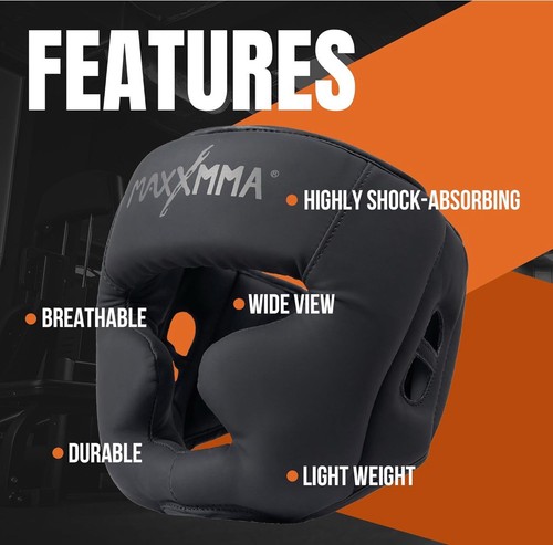 MaxxMMA Boxing Headgear, Adjustable Full Coverage Protection Size: S/M ...