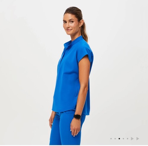 Figs Royal Blue Scrub Set Rafaela Scrub Top & Livingston Scrub Pants S ...