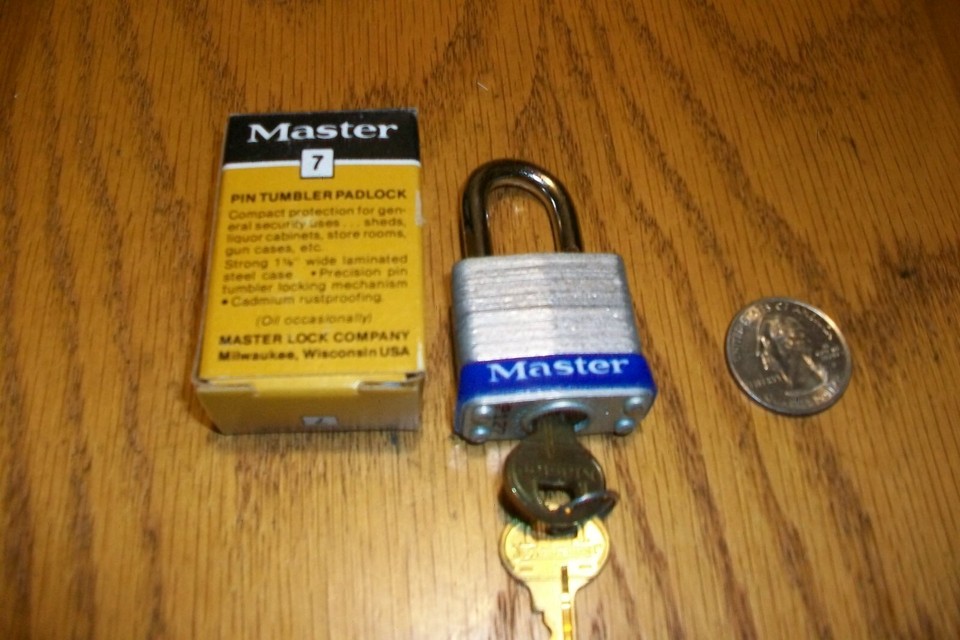 VINTAGE MASTER LOCK NO. 7 PADLOCK & KEYS. | eBay