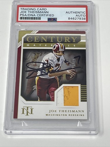 2020 National Treasures Century Materials Signed Auto Joe Theismann /49 ...