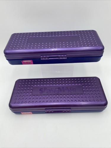 Vintage Spacemaker Long Pencil Case 12" Ruler Storage Box Art Craft US ...