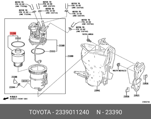 TOYOTA GENUINE OEM 2339011240 ELEMENT ASSY, FUEL FILTER 23390-11240 | eBay