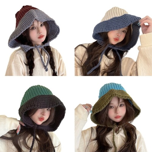 Handmade Crochet Hat Winter Warm Pullover Shawl Hat Female Casual | eBay