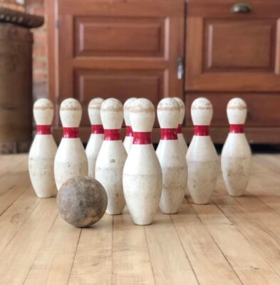 Vintage set of Bowling Duck Pins & Ball, complete set, Rare, Man Cave ...