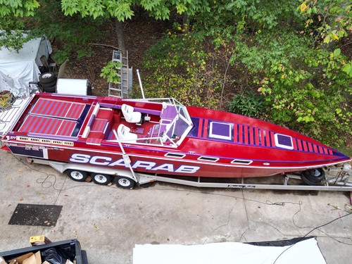 Project 1979 38 foot Scarab staggered twin 454s w/trailer $2500 bid no ...