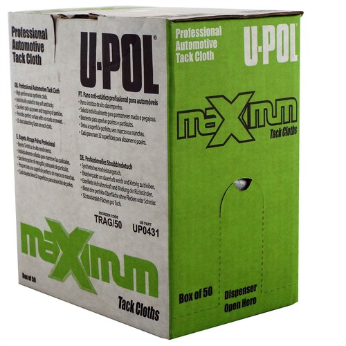 U-Pol Tack Cloth Pack of 50 Rags Sticky Rag Paint Body Shop Wipe Boxed ...