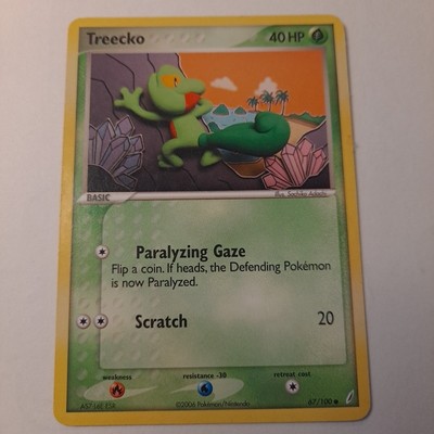 Treecko Pokemon Card 40 HP 67/100 Basic 2006 Regular | eBay