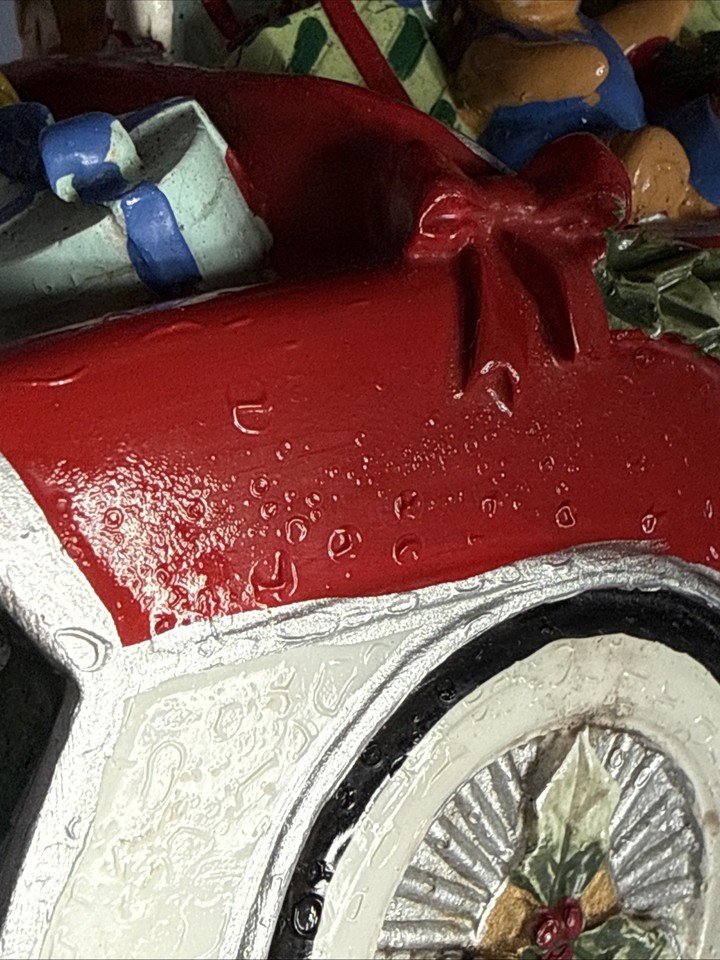 Fitz & Floyd Merry Christmas Music Box Statue Car Here Comes Santa ...