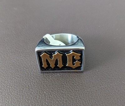 Stainless Steel "MC" Ring - Brand New - Size 8 | eBay