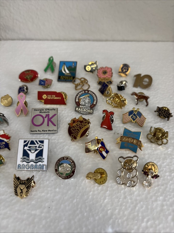 Lapel Pin Lot of 35 Pins Mixed Lot All Pre-Owned | eBay