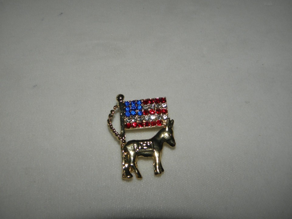 DEMOCRAT AUSTRIAN CRYSTAL PIN DONKEY FOR ANY POLITICAL EVENT NEW | eBay