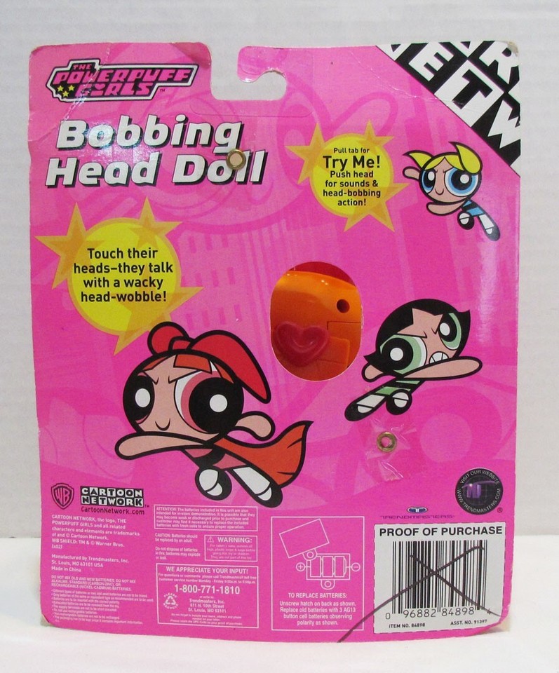 POWERPUFF GIRLS BLOSSOM TALKING BOBBING HEAD DOLL TRENDMASTERS 2000 ON ...