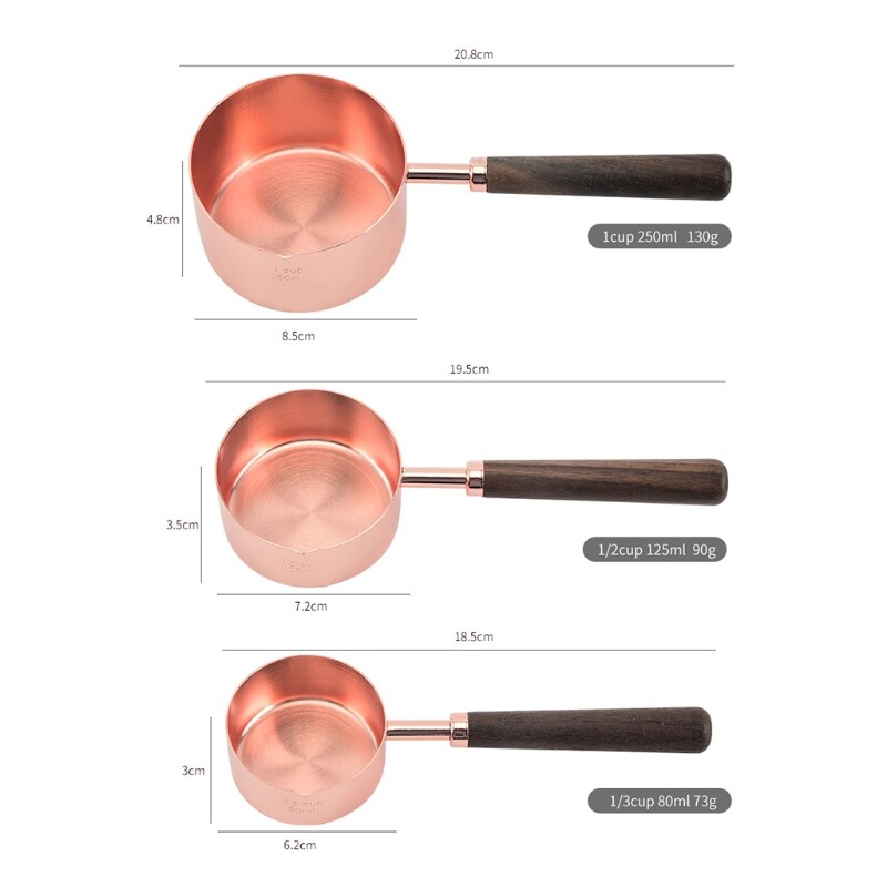 Measuring Sugar Cups/Spoon Walnut Handle Household Kitchen Baking Tools ...