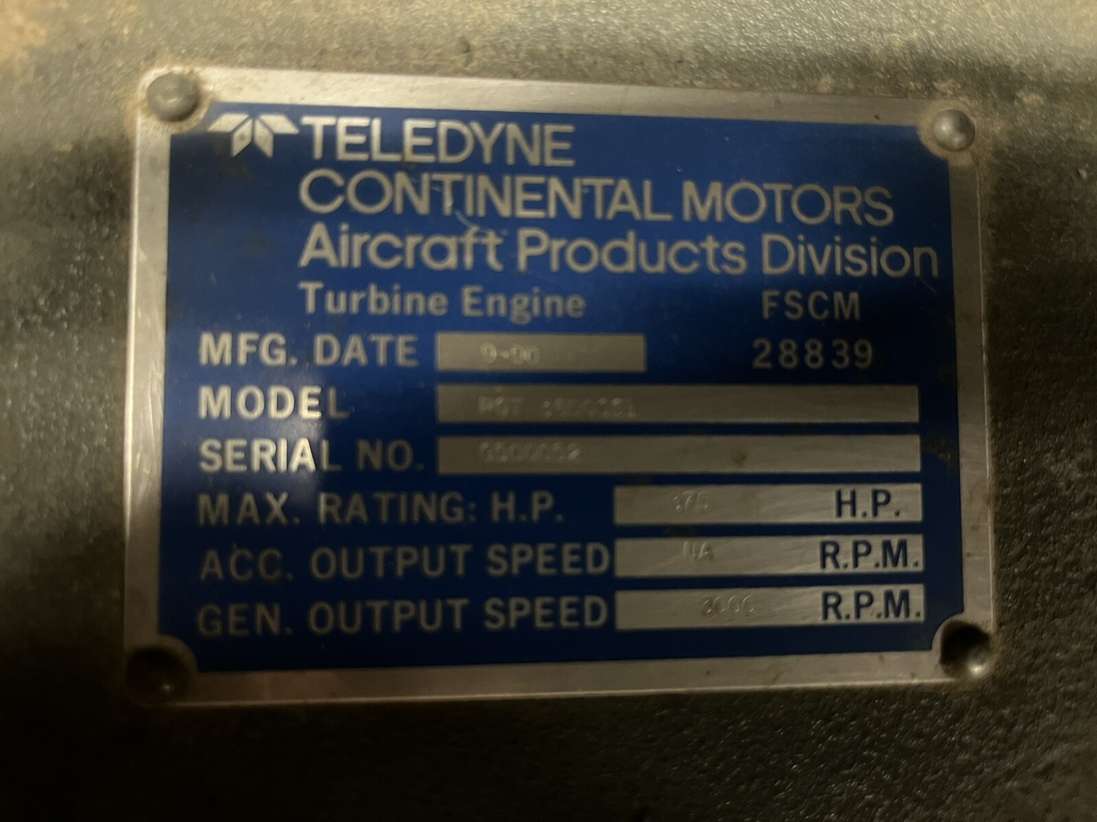 TELEDYNE GAS TURBINE ENGINES, LOW TIME , GOV'T COST $185K EACH. TWO ...