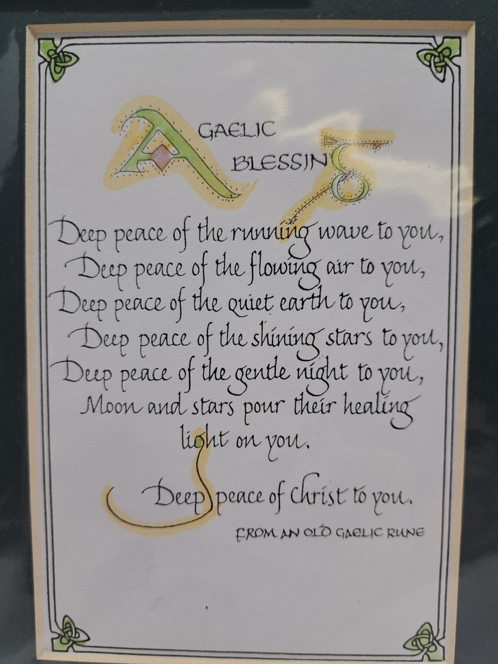 A Gaelic Blessing, Hand Made In Ireland, Book Of Kells, 7x9, Dark Green ...