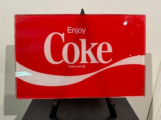 Vintage Coke Coca Cola Vending Machine Glass Panel Sign Vendo Cavalier ...