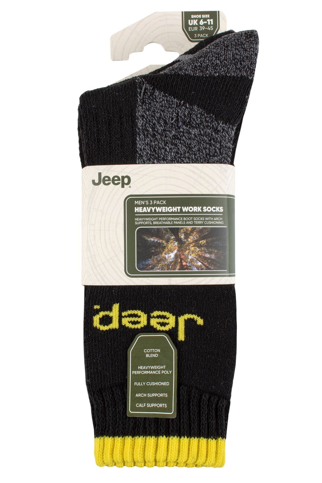 Jeep Men's Boot Socks for Work Heavyweight with Cushioning and Support ...