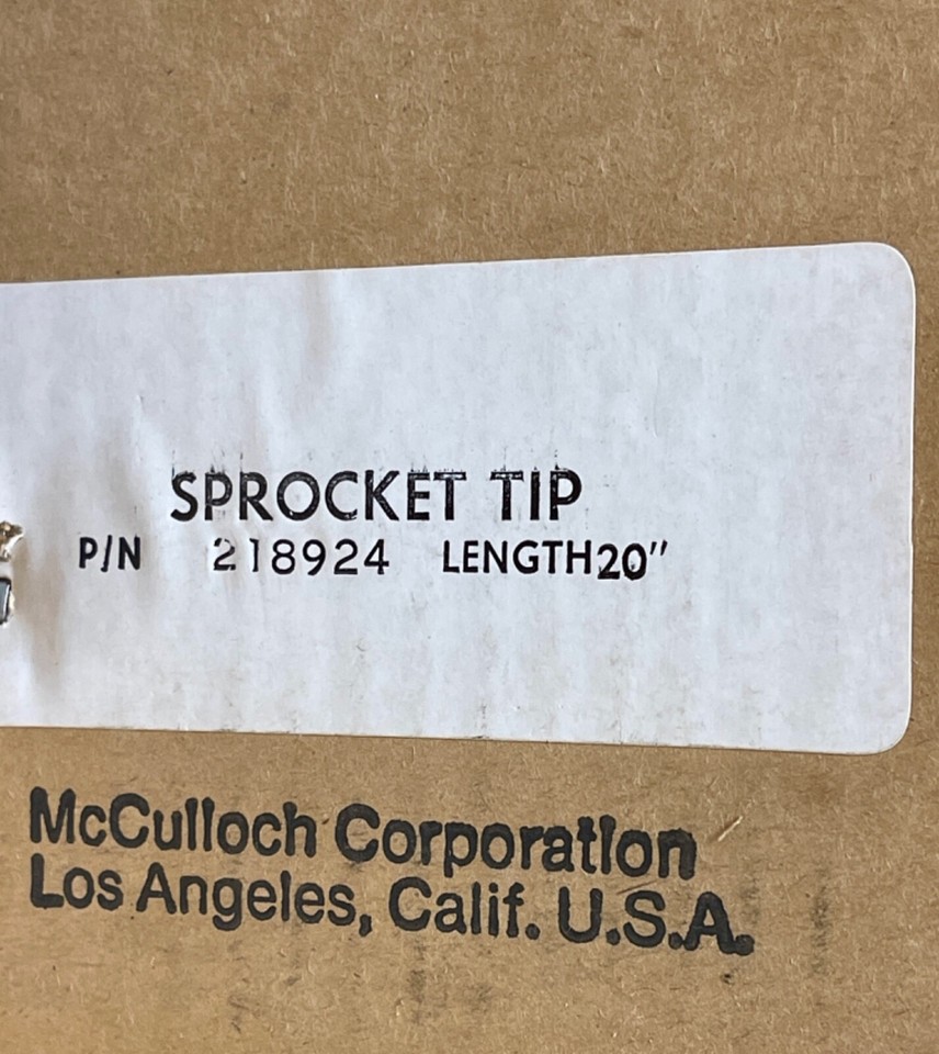 OEM NOS MCCULLOCH 20" D176 Bar .325 pitch .050 gauge w/chain. PN 218924 ...