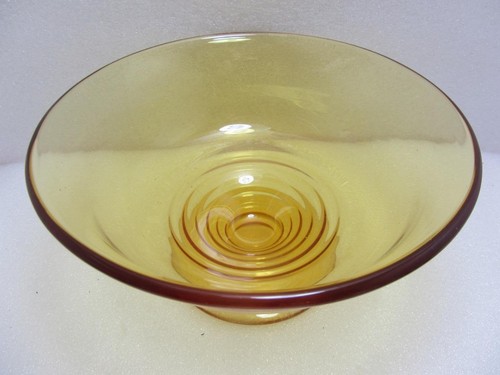 Amber Art Deco Stuart Crystal Stratford Fruit Bowl Ludwig Kny | eBay