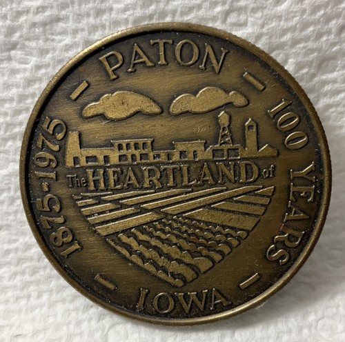 Iowa Centennial Coin -Paton, IA 1875-1975 Souvenir Heavy | eBay
